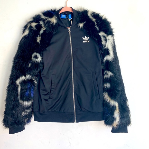 adidas | Jackets & Coats | Animal Print Blue Adidas Crop Jacket | Poshmark